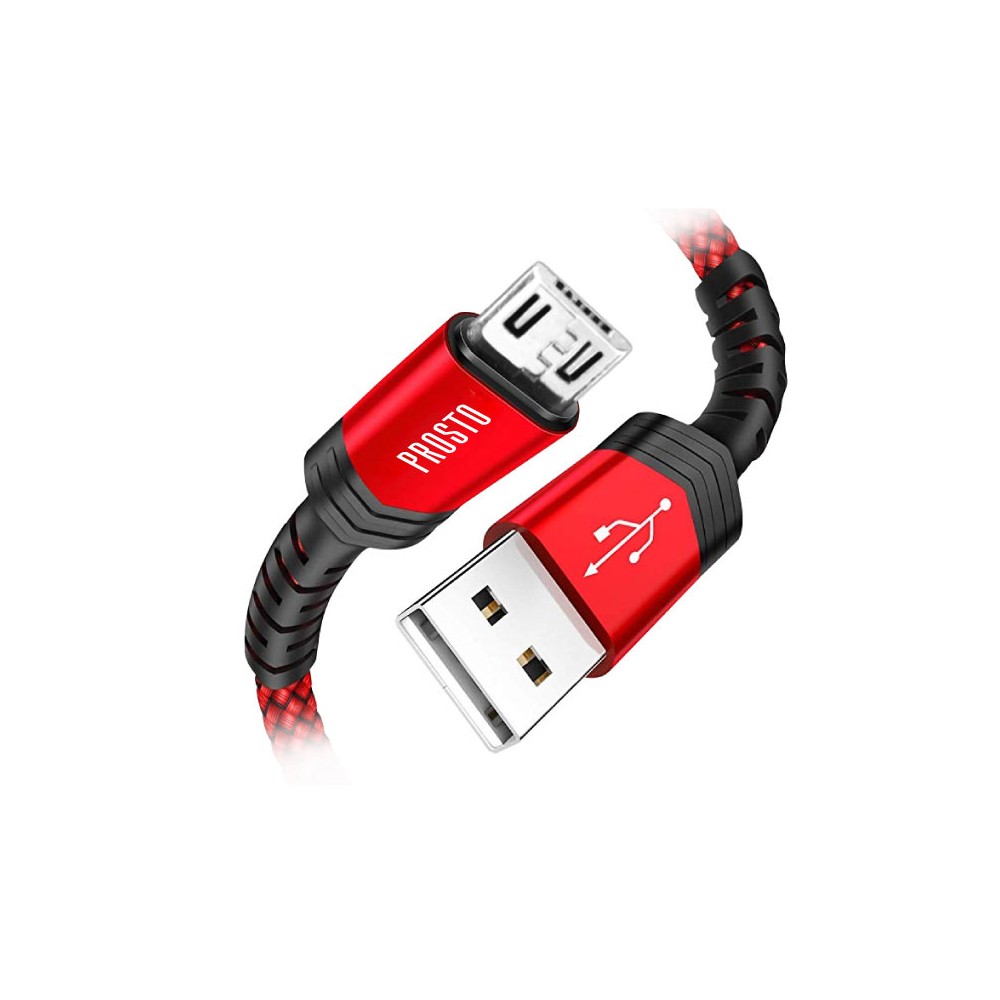 Kabel USB 2.0-Micro B, pleteni 1m 2,4A