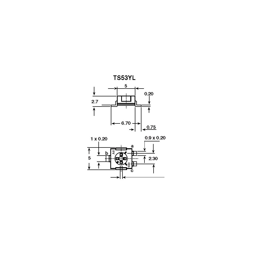 Trimer SMD 1K, TS53YL 0,2W