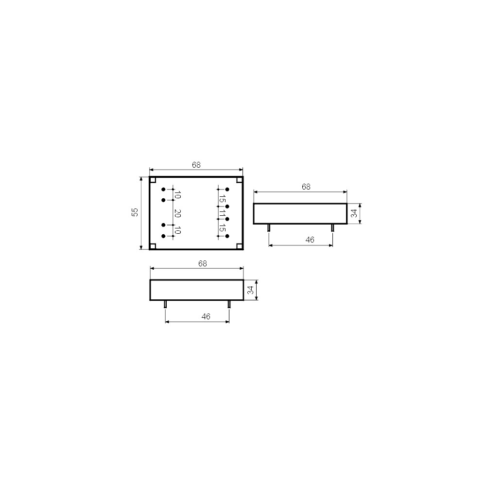 Trafo pr. 18VA 230V/2X15V