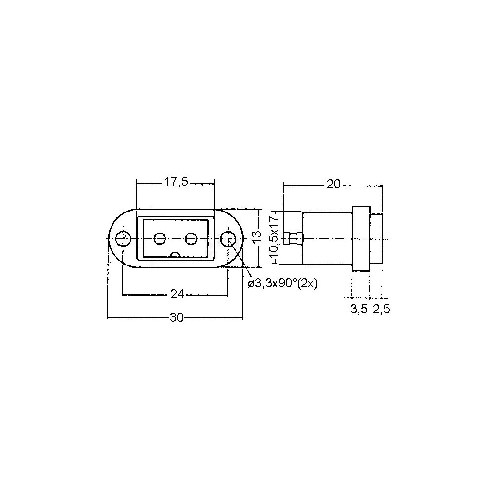 Utikac sasijski 2pol 2.5A 250V CN11J