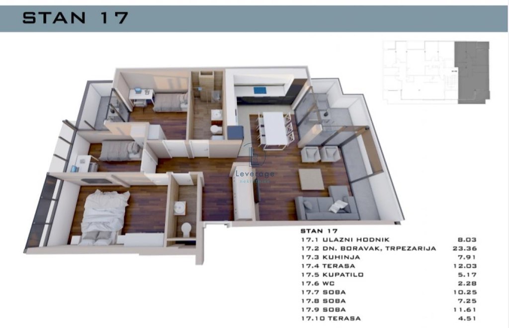 Novogradnja, Cvetkova pijaca, 90, 17m2, cena bez pdv