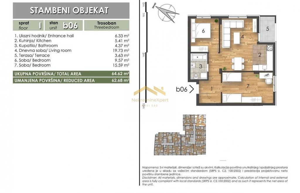 Atraktivan trosoban stan u izgradnji blizu Bulevara Evrope