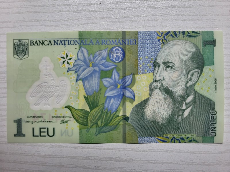 Rumunija, 1 leu, 2005, polymer, XF