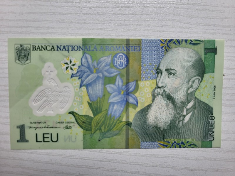 Rumunija, 1 leu, 2005, polymer, XF