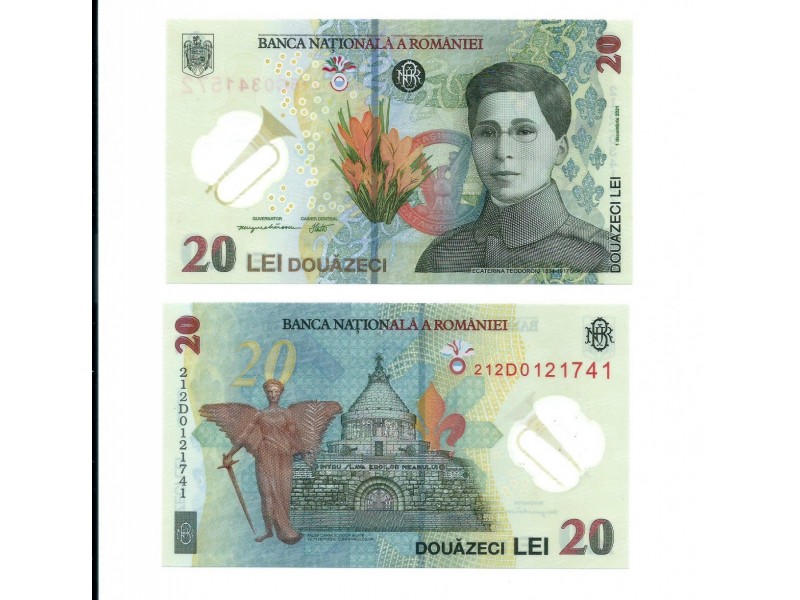 Rumunija 20 lei 2021 Polymer UNC