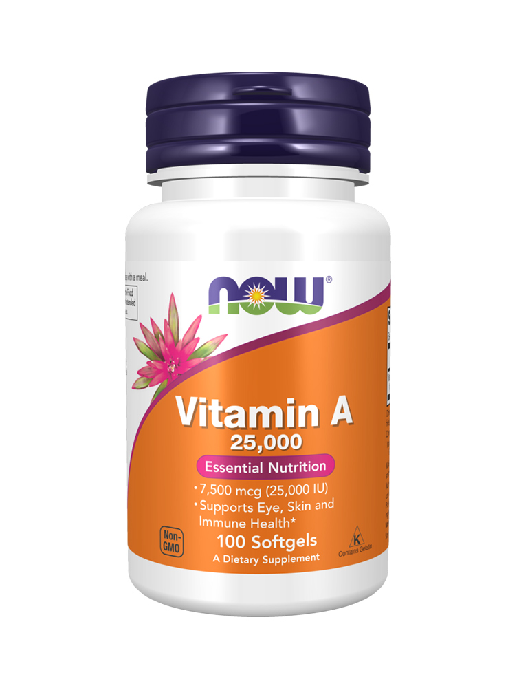 Vitamin A 25000 IU, Now Foods, 100 softgel kapsula