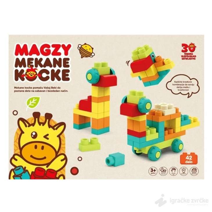 MAGZY Mekane konstruktor kocke 42pcs