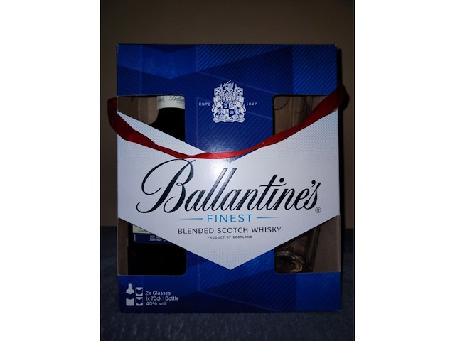 Viski Balantajn - Whisky Balantines  sa dve čaše 0,7