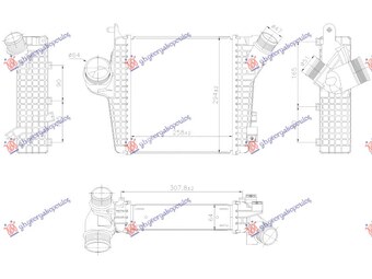 HLADNJAK INTERLULERA (2.0/3.0 BENZIN - 3.0 DIZEL) (DESNO) (258x294x64) AUDI Q7 15-19