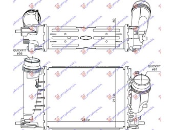 HLADNJAK INTERKULERA 1.6/1.8 TCE BENZIN - 1.6 DCI DIZEL AUTO (281x217x80) RENAULT MEGANE SDN 16-