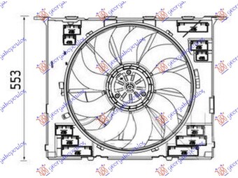 VENTILATOR KOMPLET (2.0/3.0 BENZIN) (484mm) (400W) (4 PIN) BMW SERIES 7 (G11/G12) 19-