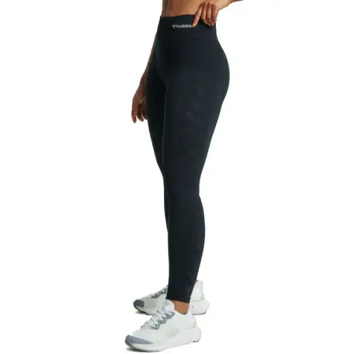 Hummel Ženske helanke HMLCLEA Seamless Mid Waist, Crne