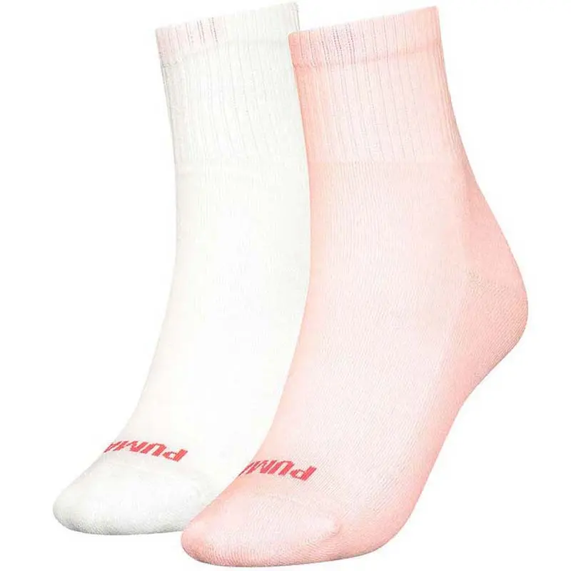 PUMA Ženske čarape, Women heart, Logo Short Crew, 2 para, Bele i roze