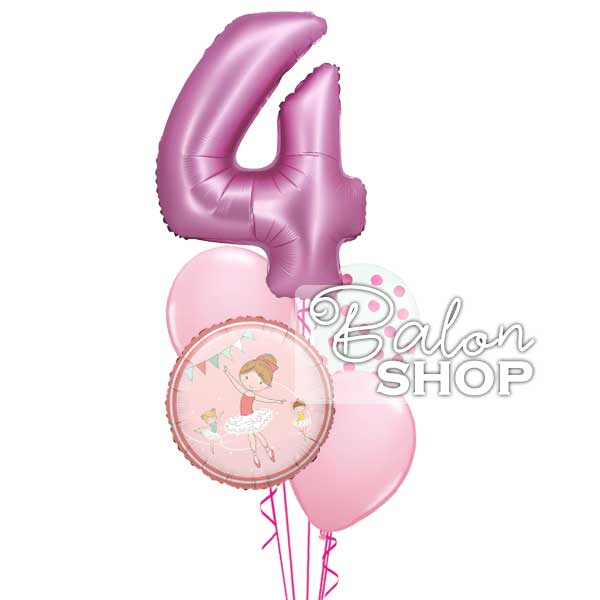 Balerina buket balona sa brojem roze