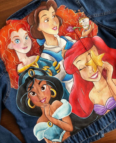 Disney princeze ručno oslikana jakna
