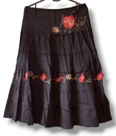 Midi vintage pamučna suknja, 40, NOVO