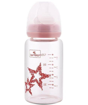 Lorelli Bertoni staklena flašica sa anti-colic dodatkom 120 ml - Blush Pink