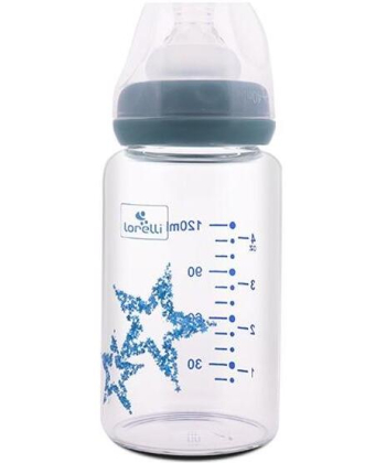 Lorelli Bertoni staklena flašica sa anti-colic dodatkom 120 ml - Blush Blue