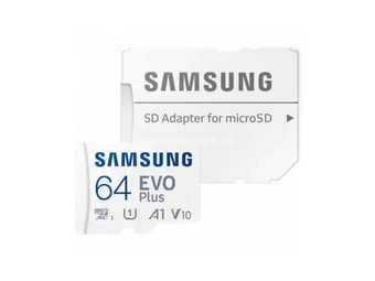 Memorijska kartica Samsung EVO Plus Micro SDXC 64GB + Adapter MB-MC64KA