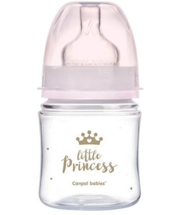 Canpol Babies flašica 120 ml široki vrat pp - royal baby 35/233 pink