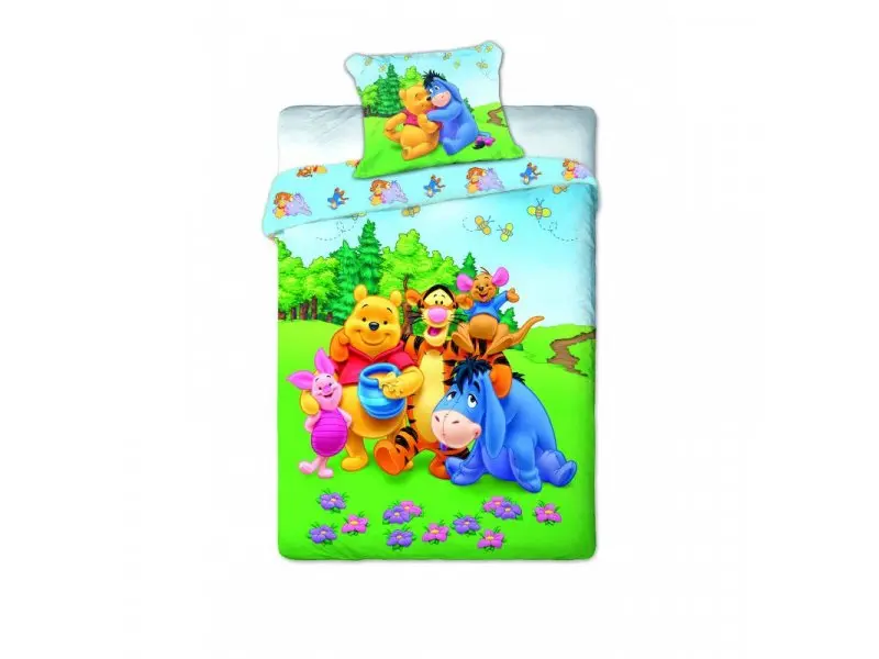 FARO Posteljina za decu, Winnie the Pooh, 160x200, Zelena