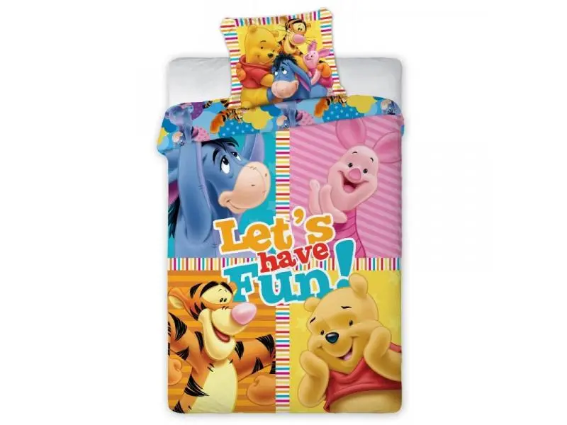 FARO Posteljina za decu, Winnie the Pooh - Lets have fun, 160x200, Šarena