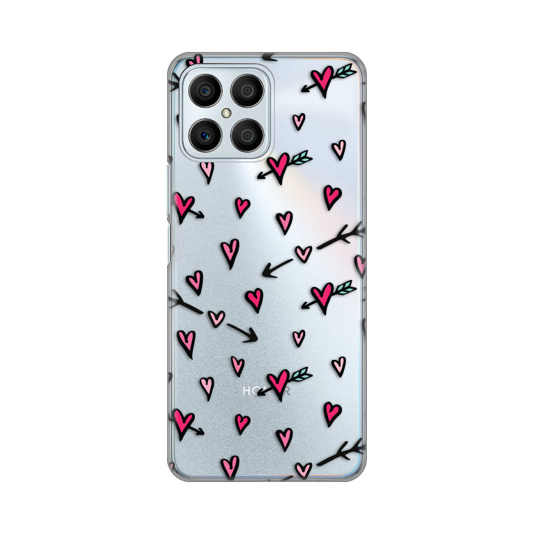 Huawei Honor X8 - Zastitna ultra tanka (skin) maska / futrola PRINT Heart Pattern