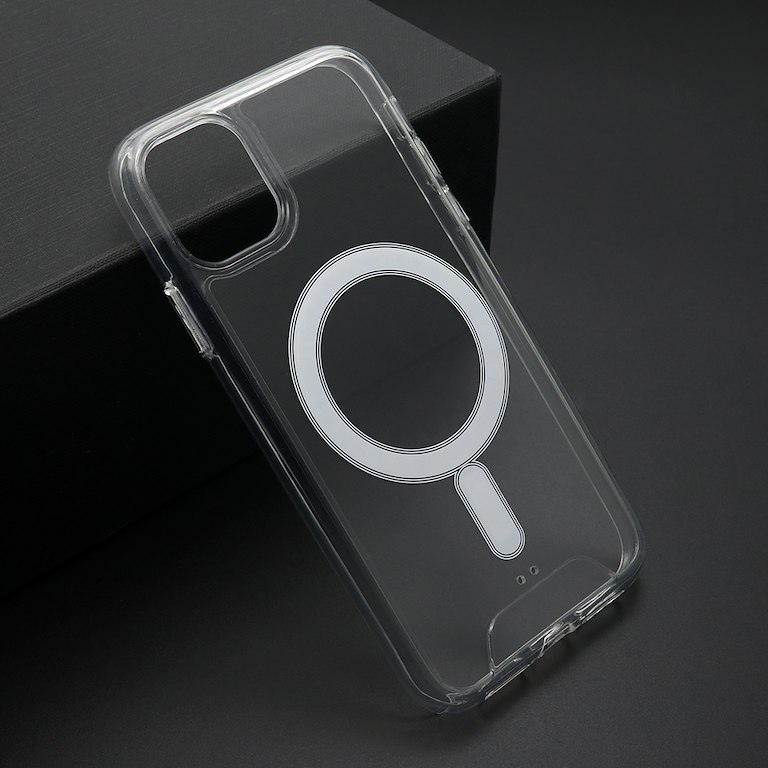 iPhone 11 - Zastitna silikonska maska (futrola) MAGNETIC CONNECTION (6.1)providna (bela) (MS)