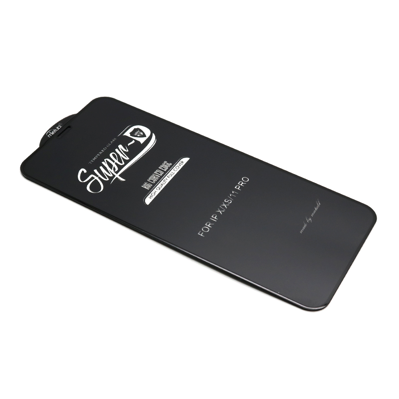 Iphone X/XS/11 Pro - Staklena folija (zastitno kaljeno staklo) za ekran 11D SUPER D crna (MS)