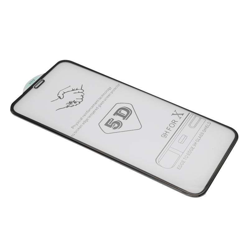 Iphone X/XS/11 Pro - Staklena folija (zastitno kaljeno staklo) za ekran 5D crna (MS)