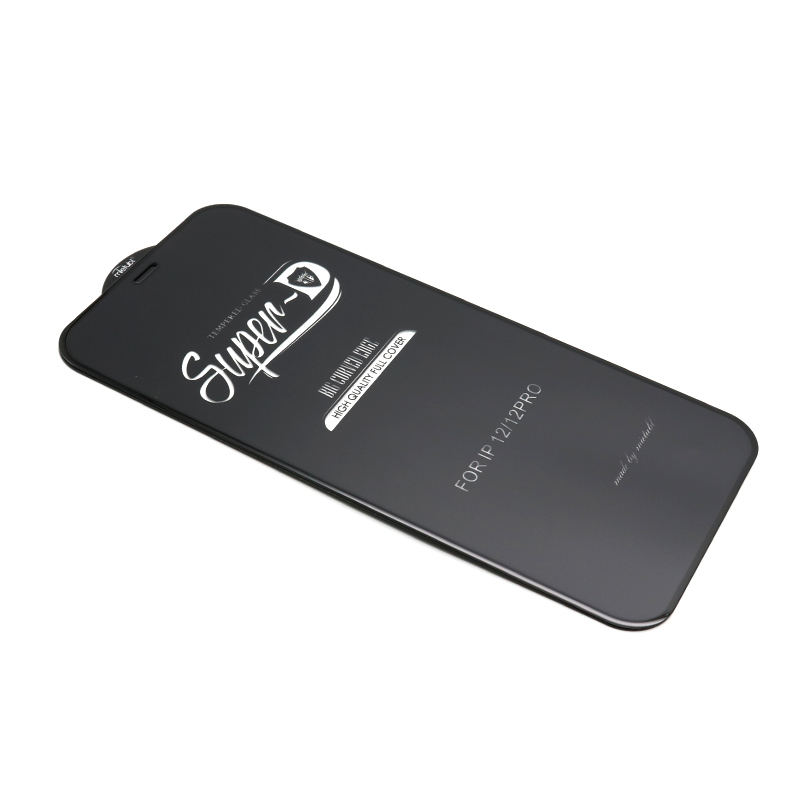 Iphone 12/12 Pro (6.1) - Staklena folija (zastitno kaljeno staklo) za ekran 11D SUPER D crna (MS)