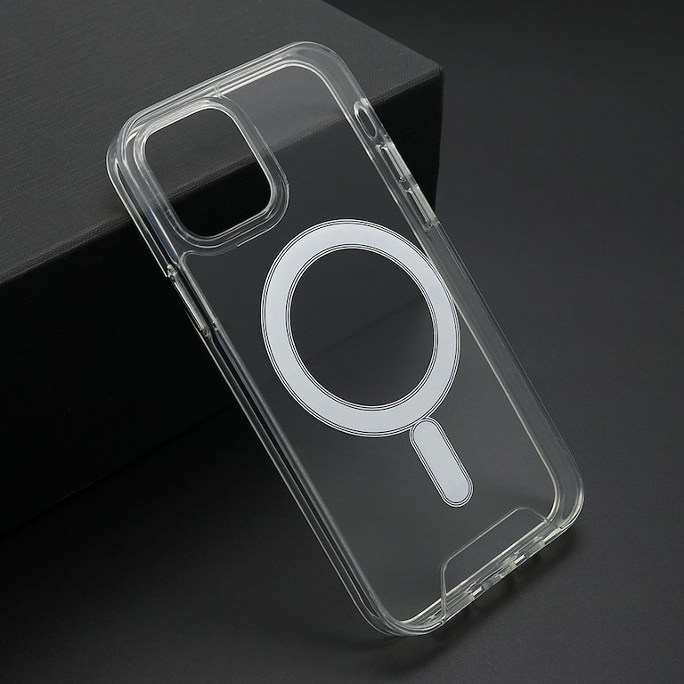 iPhone 12 Pro - Zastitna silikonska maska (futrola) MAGNETIC CONNECTION (6.1)providna (bela) (MS)