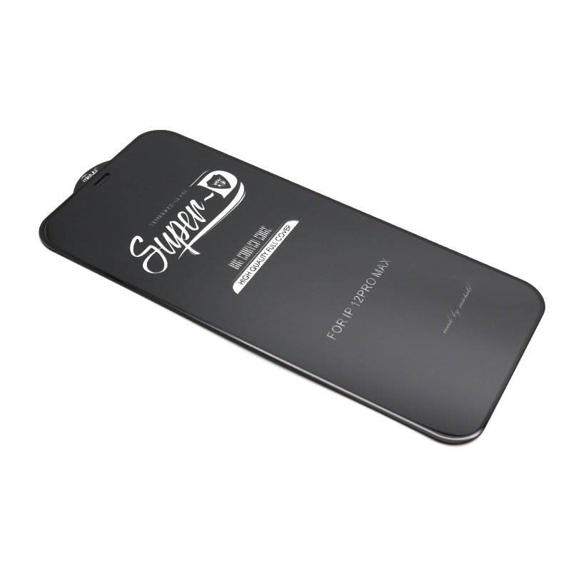 Iphone 12 Pro Max (6.7) - Staklena folija (zastitno kaljeno staklo) za ekran 11D SUPER D crna (MS)