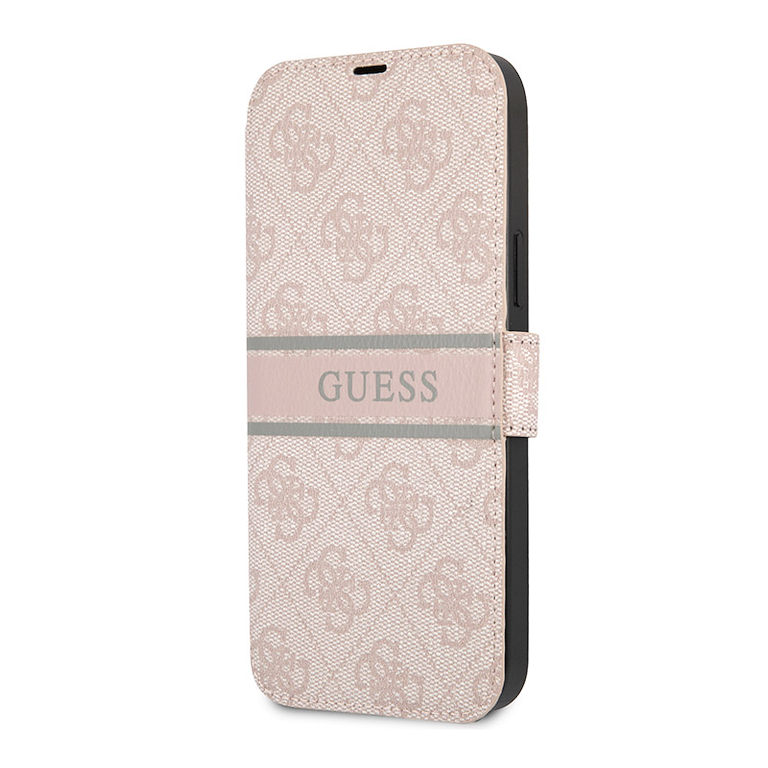 iPhone 13 - Zastitna maska (futrola) Guess Stripe Bk Pu roze (GUBKP13M4GDPI)