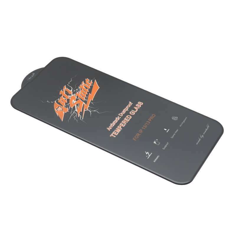 Iphone 13 Pro/14 - Staklena folija (zastitno kaljeno staklo) za ekran ANTISTATIC (6.1) crna (MS)