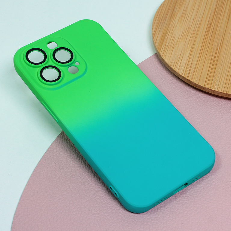iPhone 13 Pro - Zastitna maska (futrola) Rainbow Spring zeleno svetlo plava