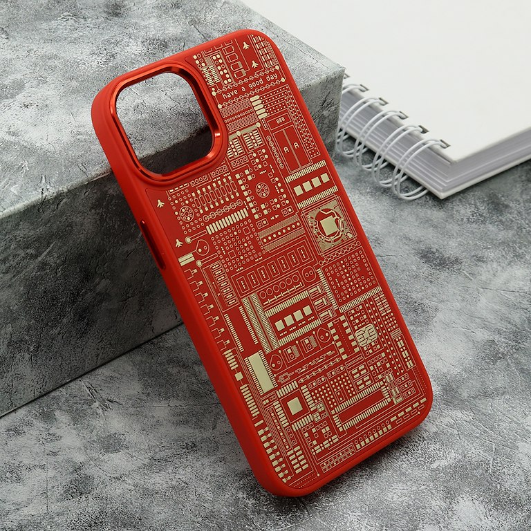 iPhone 14 - Zastitna maska (futrola) MACHINERY (6.1) crvena (MS)