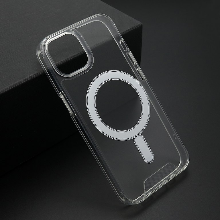 iPhone 14 - Zastitna silikonska maska (futrola) MAGNETIC CONNECTION (6.1)providna (bela) (MS)
