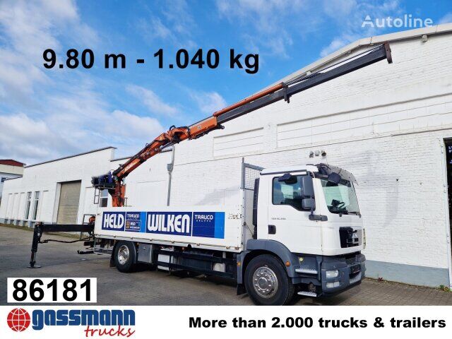 MAN TGM 18.340 4x2 BL, Atlas Ladekran 135.2 V, 9.8m kamion s ravnom platformom