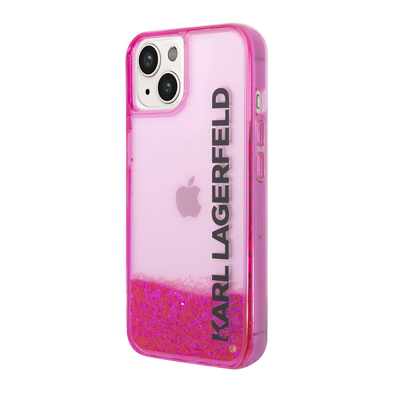 Iphone 14 Plus - Zastitna maska (futrola) Karl Lagerfeld Liquid Glitter Elong Hard pink Full ORG (KLHCP14MLCKVF) (MS)