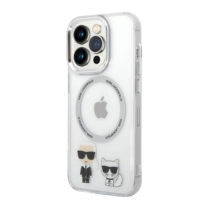 Iphone 14 Pro - Zastitna maska (futrola) Karl Lagerfeld Magsafe With Ring bela Full ORG (KLHMP14LHKCT) (MS)
