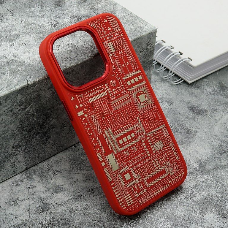 iPhone 14 Pro - Zastitna maska (futrola) MACHINERY (6.1) crvena (MS)
