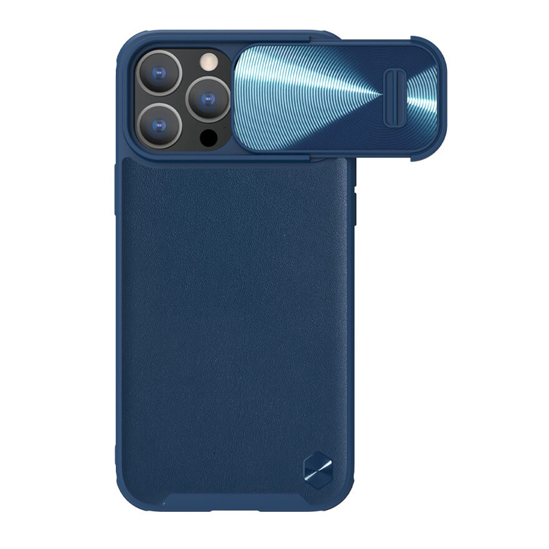 iPhone 14 Pro - Zastitna maska (futrola) Nillkin Cam Shield Leather S (6.1) plava (MS)
