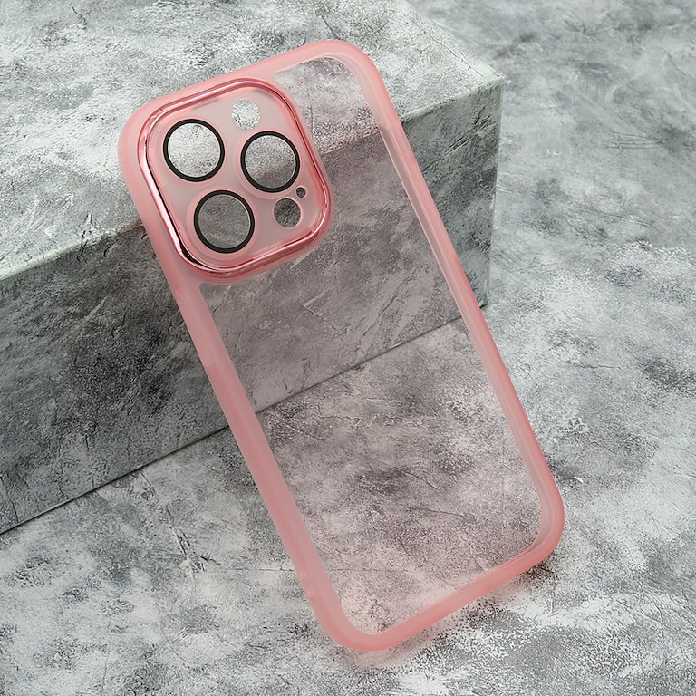 iPhone 14 Pro - Zastitna maska (futrola) Transparent COLOR (6.1) roze (MS)