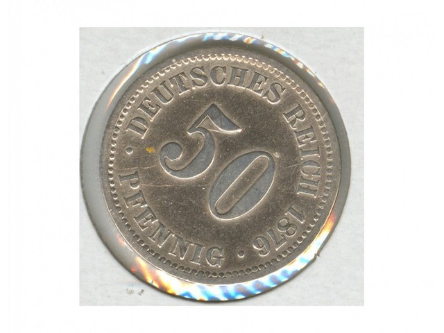 Nemacka 50 pfennig 1876 B aUNC/XF
