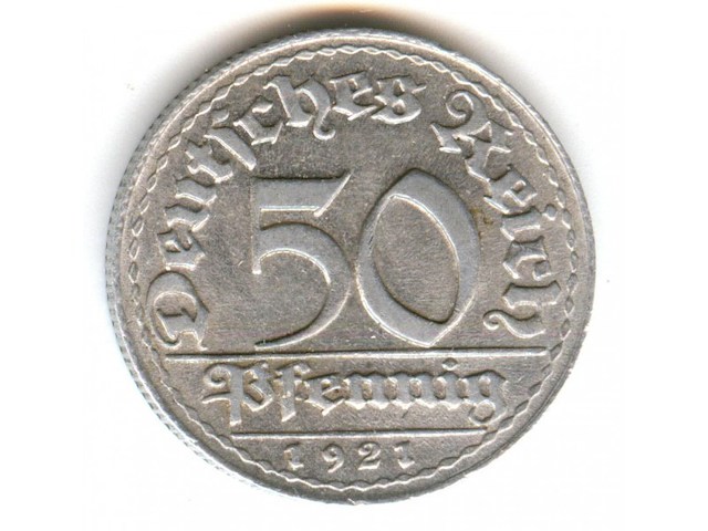 Nemacka 50 pfennig 1921 D Aunc