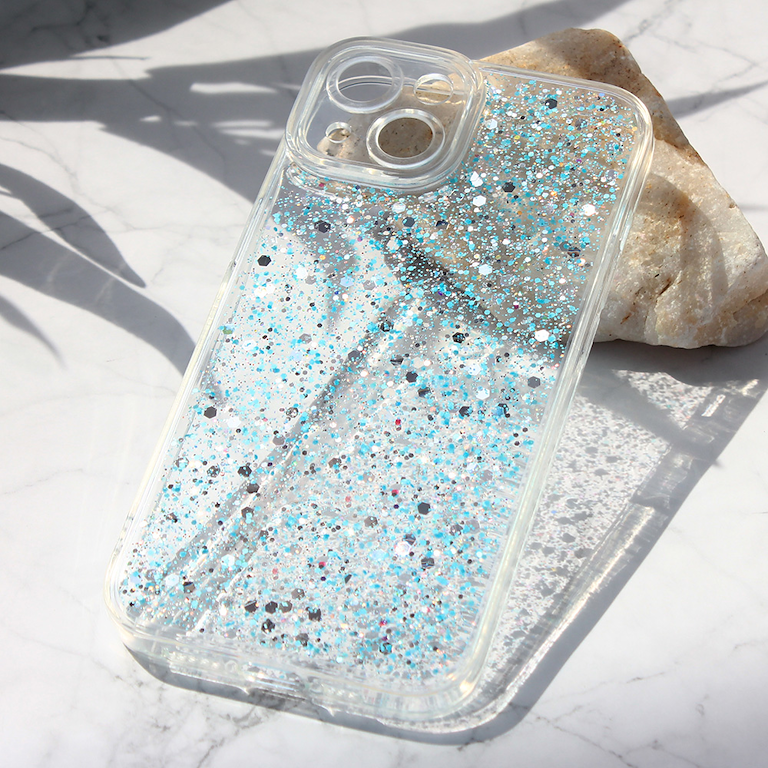 iPhone 15 - Zastitna maska (futrola) Glitter plava