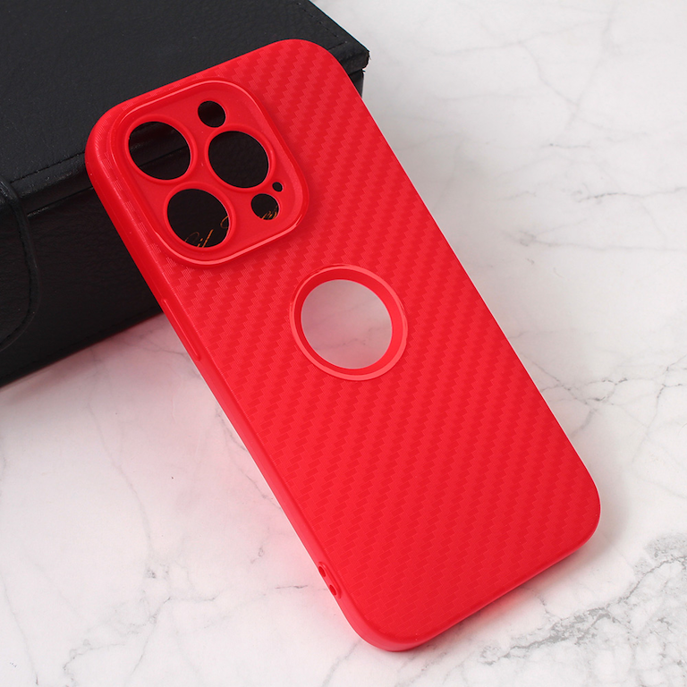 iPhone 15 Pro - Zastitna maska (futrola) Carbon Stripe crvena