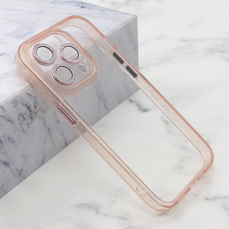 iPhone 15 Pro- Zastitna maska (futrola) DIAMOND LENS roze (MS)