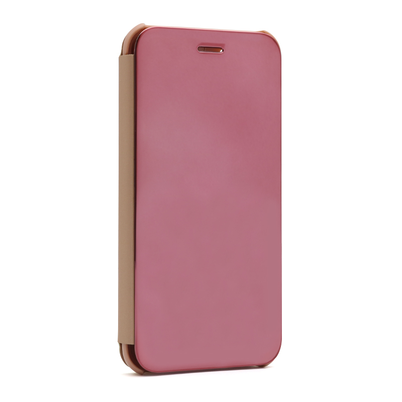 iPhone SE - Zastitna maska (futrola) na preklop (bi fold) providna VIEW (2020/2022) roze (MS)